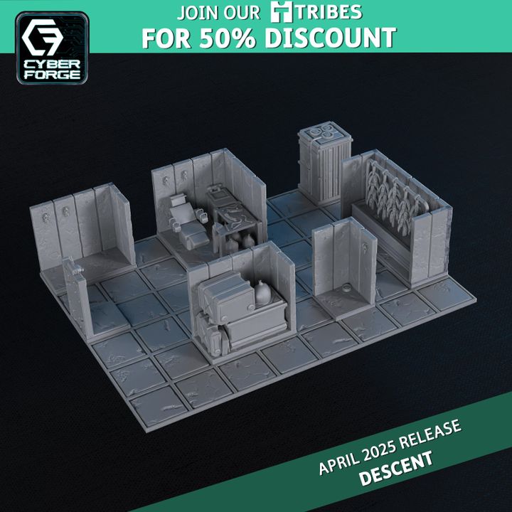 3D Printable Cyber Forge Miniatures - 2025 - April - Descent by Titan Forge Miniatures